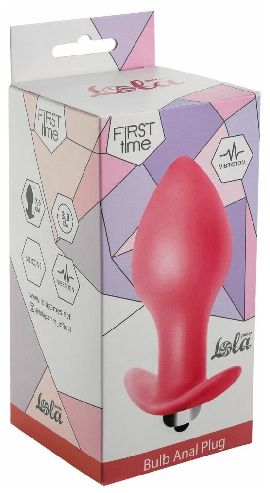 Розовая анальная вибропробка Bulb Anal Plug - 10 см, розовый