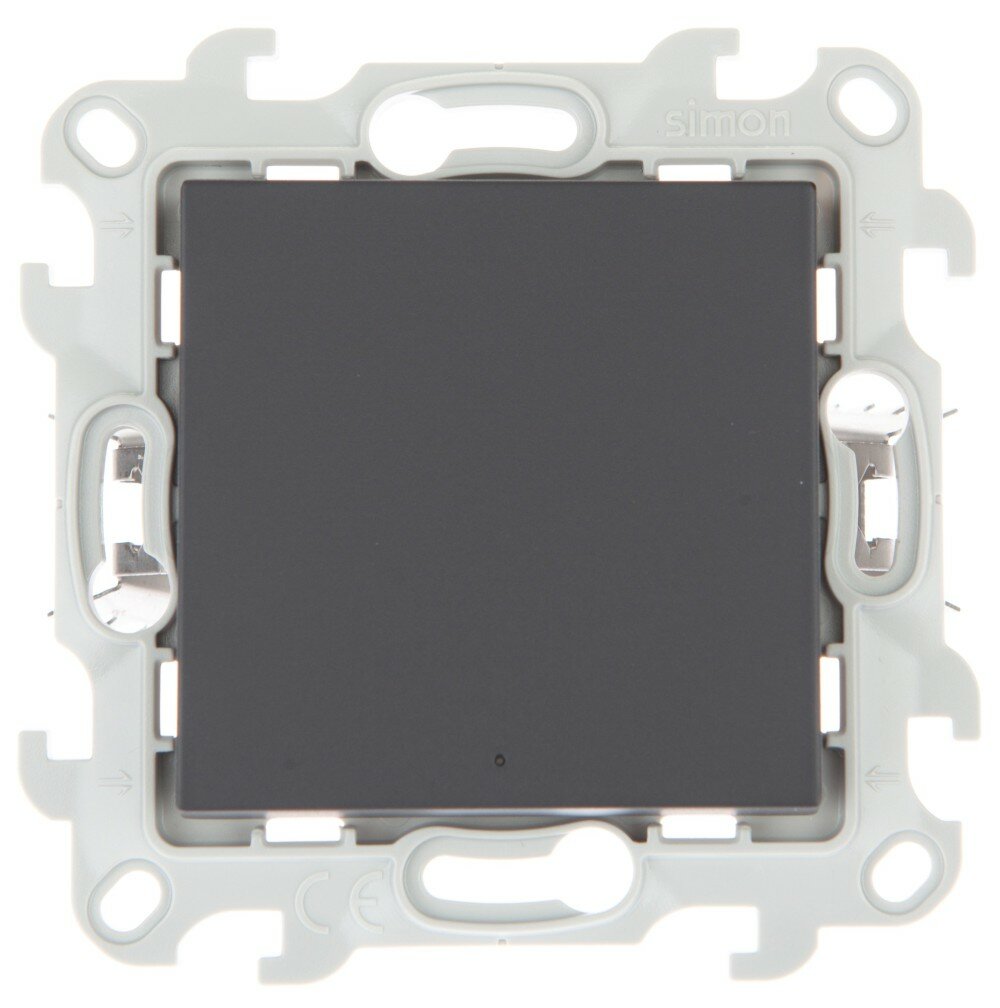 Переключатель с подсветкой одноклавишный Simon 24 Графит Push&Go 2420204-038