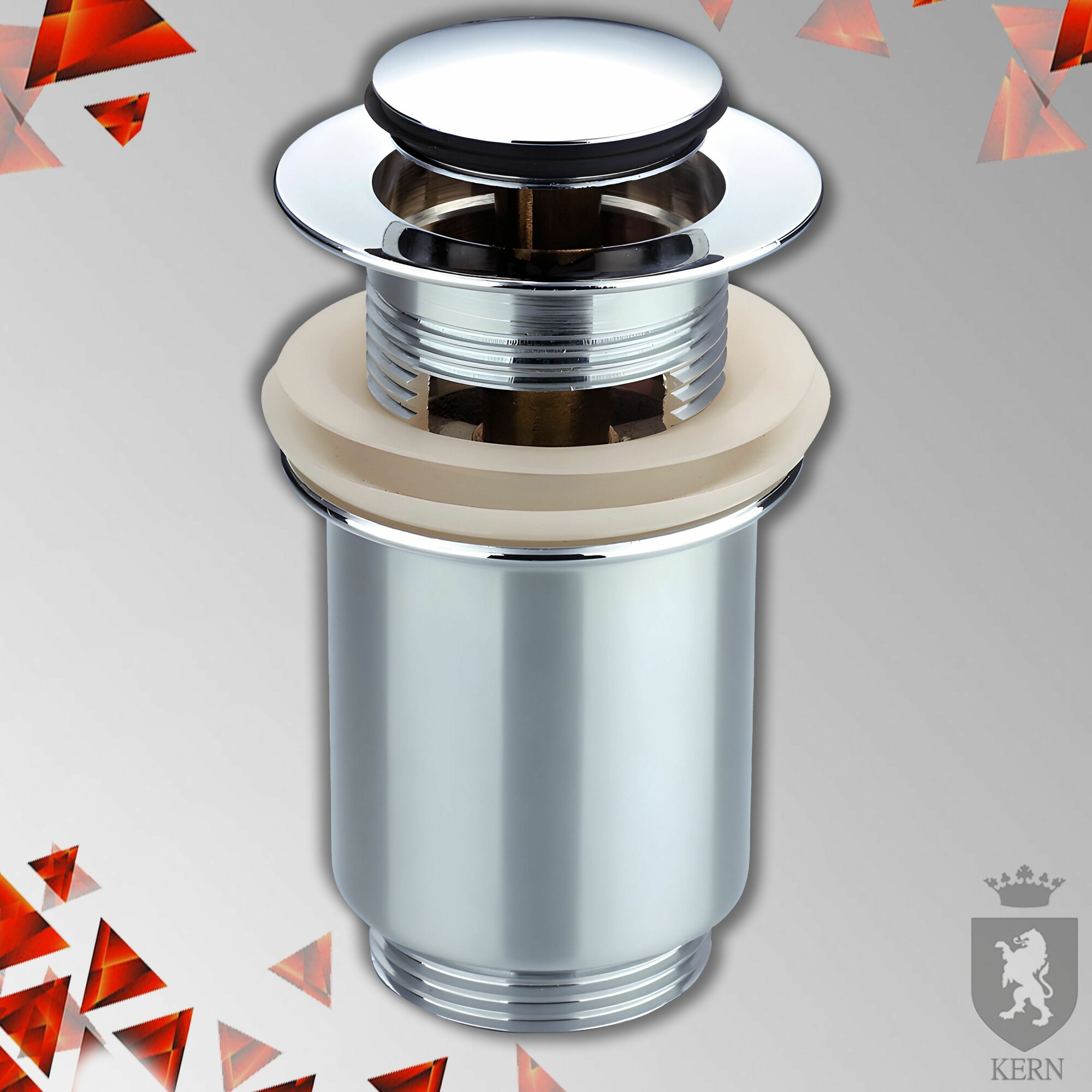 Донный клапан с переливом KERN A-2019 хром