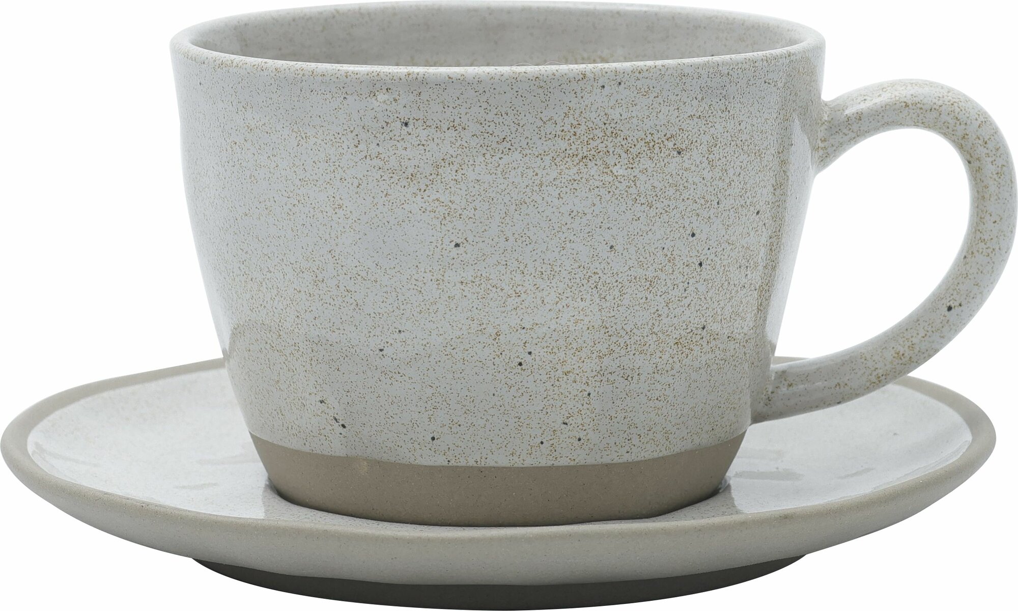 Чайная пара керамическая HOME CHEF Sandy Grey, светло-серая