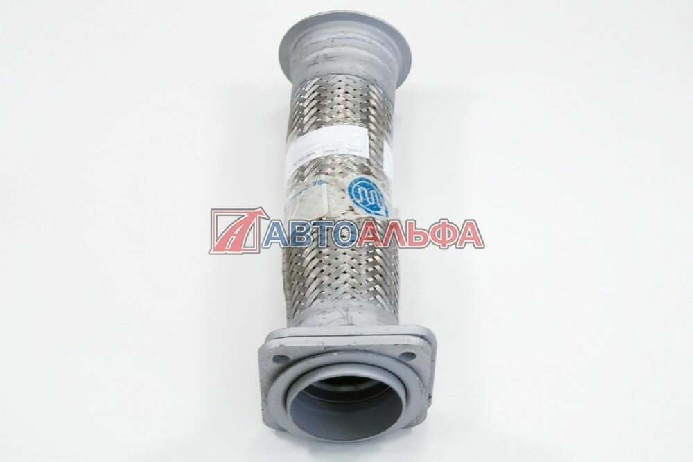 Металлорукав КАМАЗ Евро в сборе (54115-1203012-01-О) (нержавейка в оплетке, с фланцами)