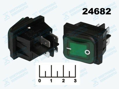 Выключатель 250/16 250V 16A SB092 зеленый 4 контакта влагозащищенный (35-0190)