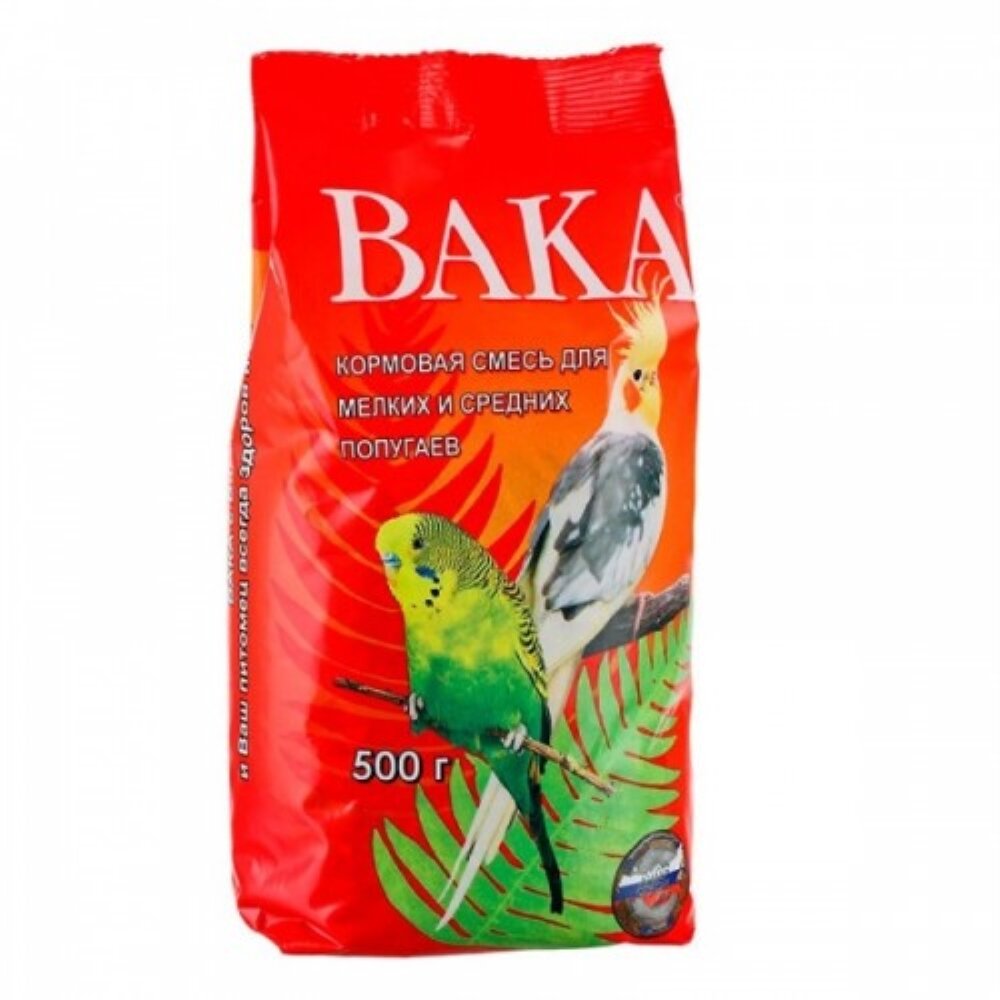 Корм для попугаев мелких и средних 500г эконом вака 3/14