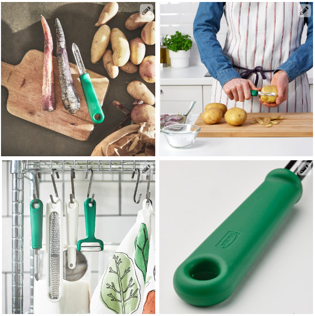 Нож овощной икеа. 18 см. TABBERAS зелёный . Арт. 905.219.63