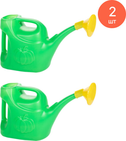 Лейка для цветов Радиан Урожайная с рассеивателем полиэтилен зеленая 10л (комплект из 2 шт)