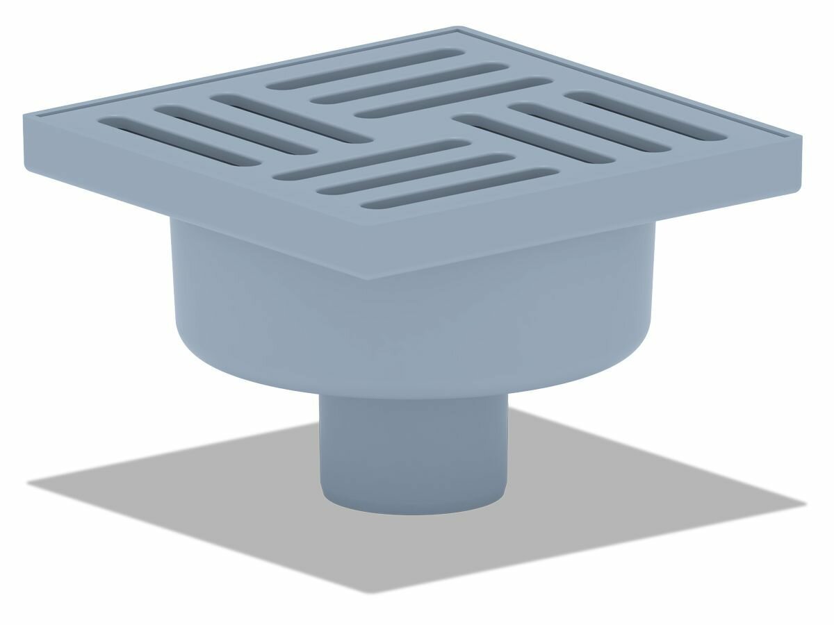 Трап АНИ Пласт TQ5210 вертикальный, 15х15, выпуск 50 мм, нержавеющая сталь, сухой, нерегулируемый