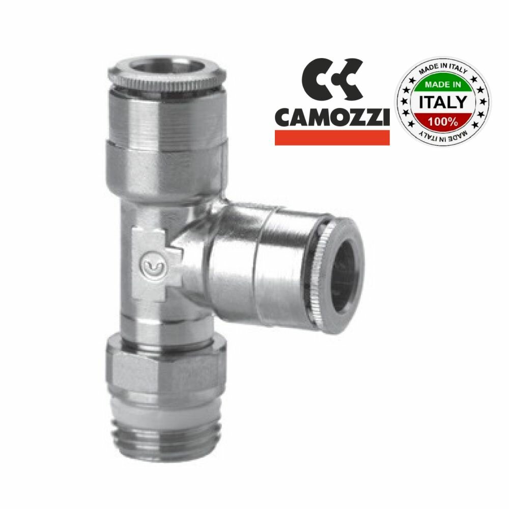Тройник Camozzi S6440 12-3/8 цанговый фитинг поворотный