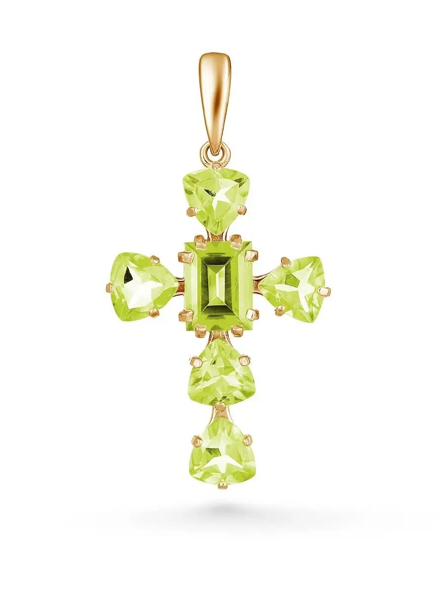 Крестик, красное золото, 585 проба, бриллиант