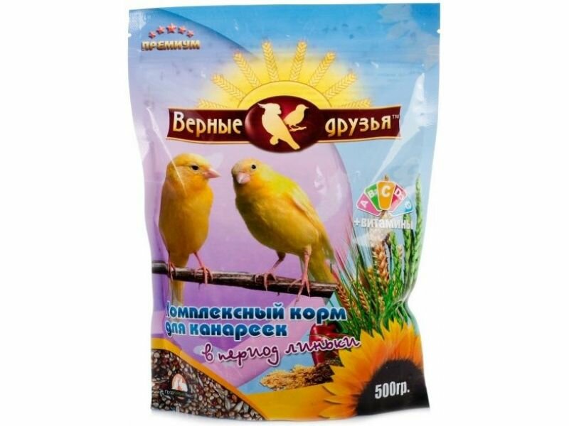 Верные друзья Сухой корм для канареек в период линьки, 500г 0.5 кг