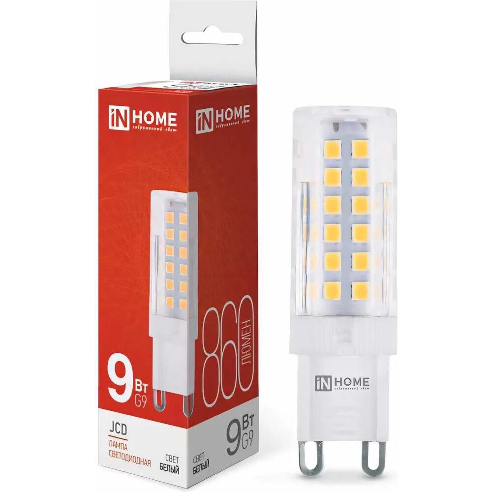 Светодиодная лампа IN HOME LED-JCD 9Вт 230В G9 4000К 860Лм 4690612036380