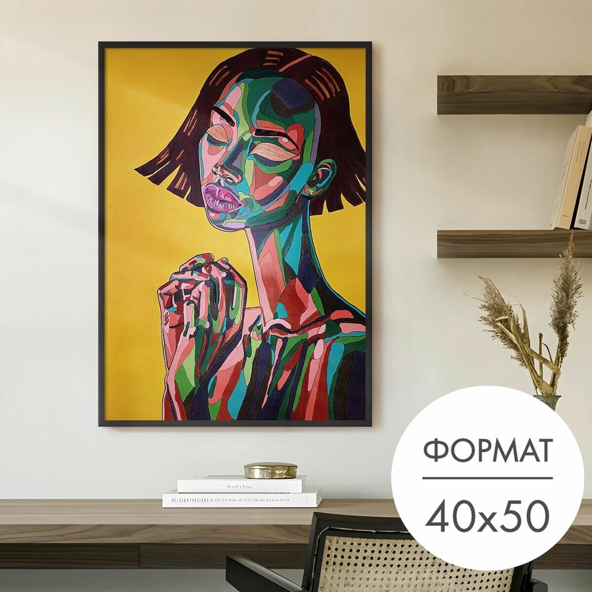 Постер "Мулатка яркий портрет" 40x50 без рамки для интерьера, плакат на стену