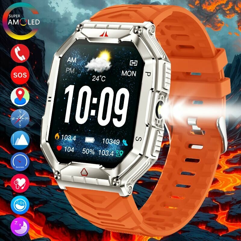650 мАч Cмарт часы мужские с gps трекером, фитнес трекер, Светодиодные лазеры, с калькулятором, компас