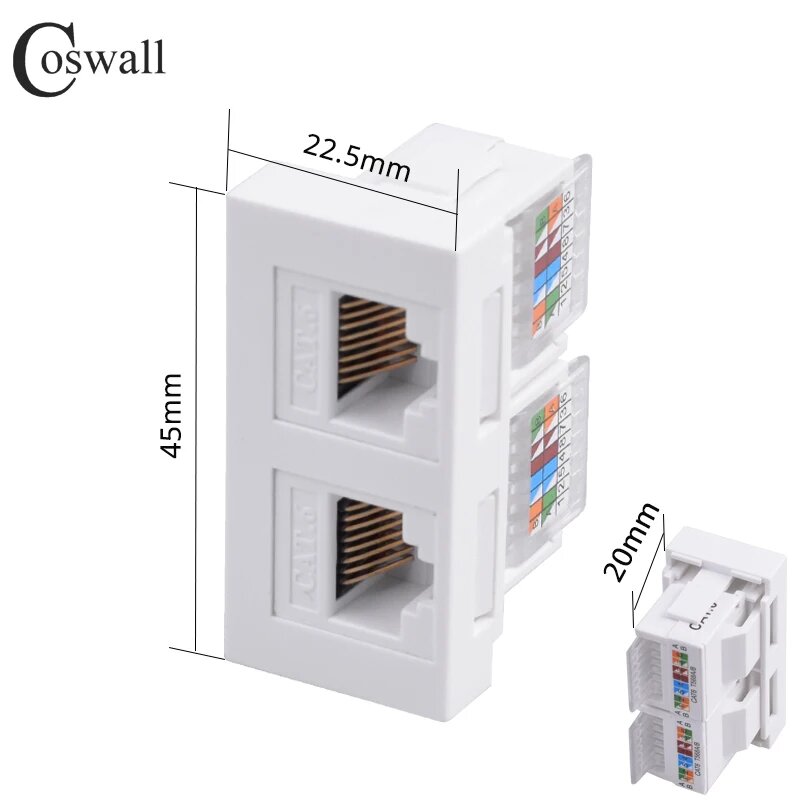 Coswall Настенная розетка 2 x CAT6 Internet