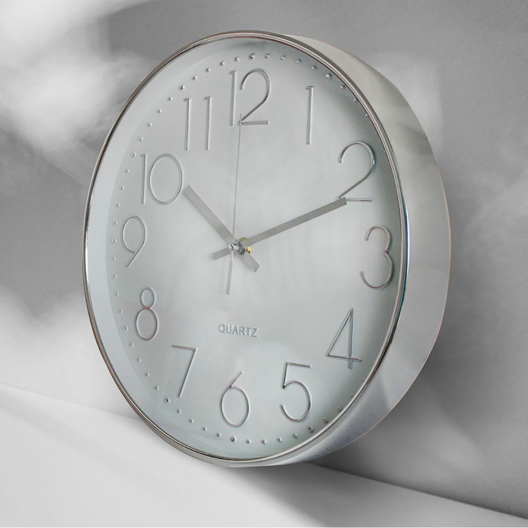Настенные часы AGAVA HOME с кварцевым механизмом, бесшумные, круглые, диаметр 30 см, для гостиной, кухни, спальни или офиса