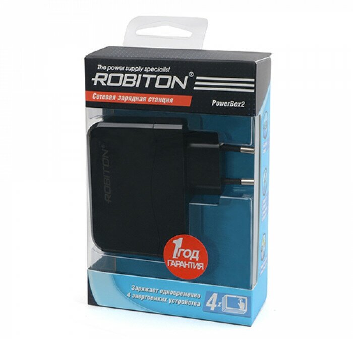 Зарядная станция Robiton PowerBox2 4.9A BL1 [SU-4.9-5], для 4хUSB устройств