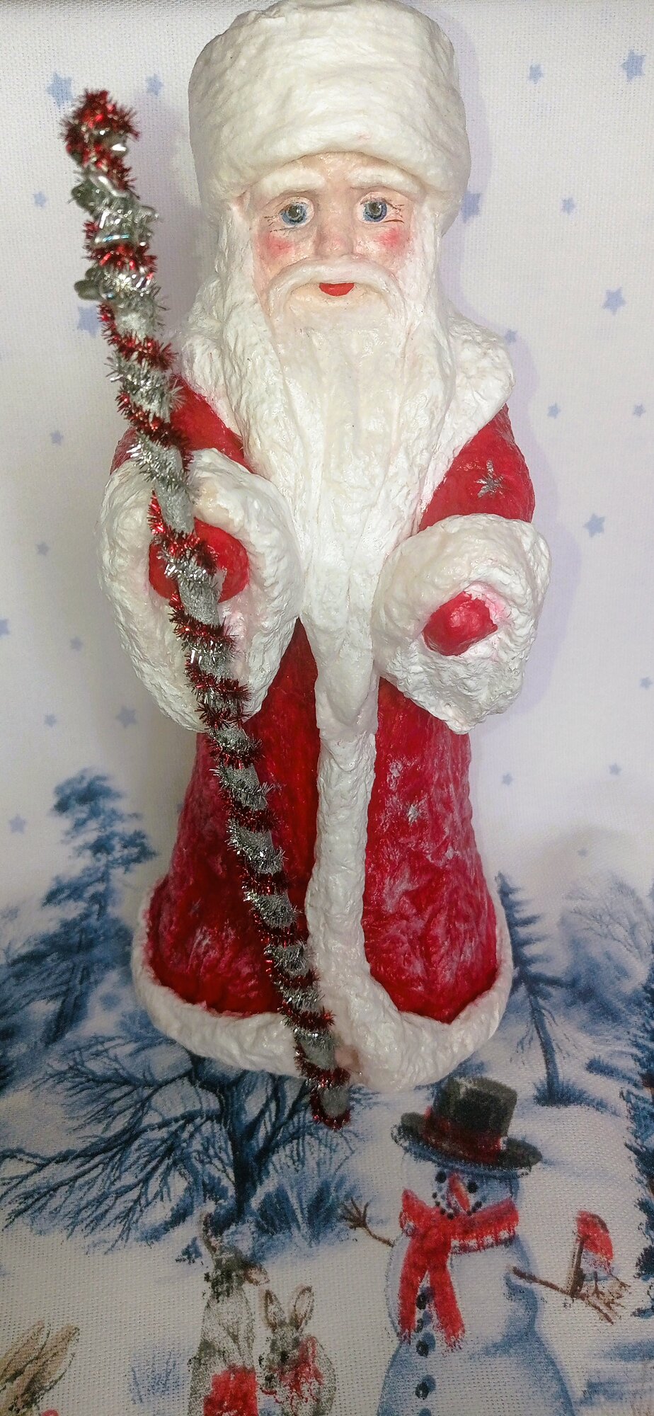 Новогодняя фигурка "Дед Мороз" TATYANA HANDMADE, ручная работа, акрил, вата, 32 см