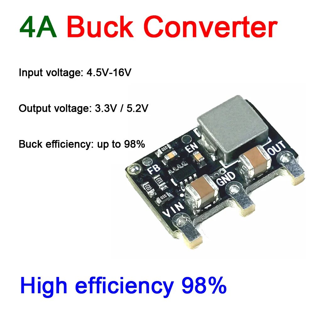 4A Buck Converter 4.5-16V 3.3V/5.2V, Цвет: 7.62MM