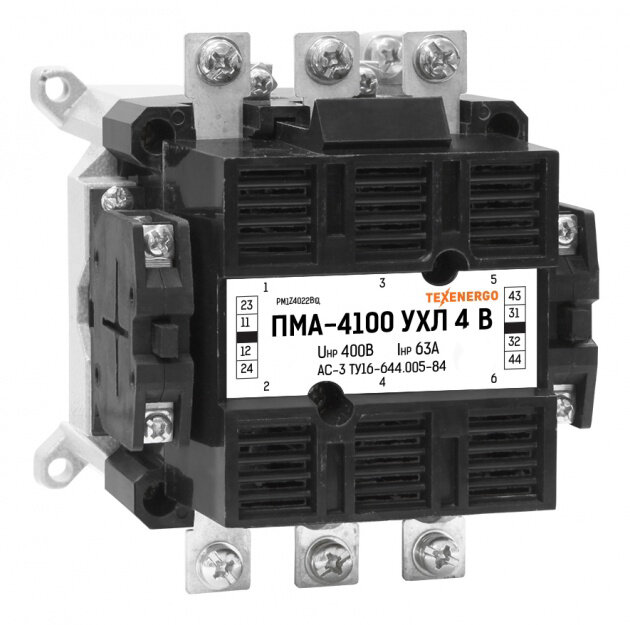 Пускатель магнитный ПМА 4100/4102 63А 380В IP00 откр. б/реле, нереверс. TEXENERGO