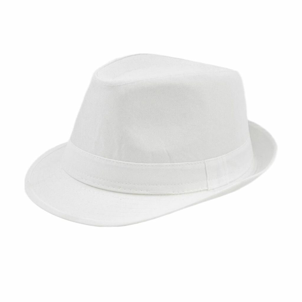 (1 штука) Модный цилиндр, однотонная ковбойская шляпа-белый