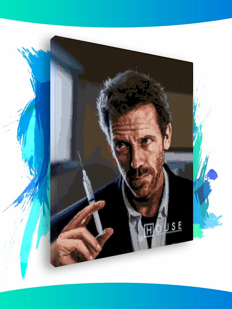 Алмазная мозаика на подрамнике - вышивка House - Грегори Хаус 40 х 50 см