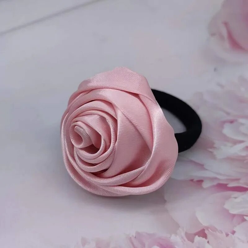 Заколка для волос FENGCHE с розовой розой