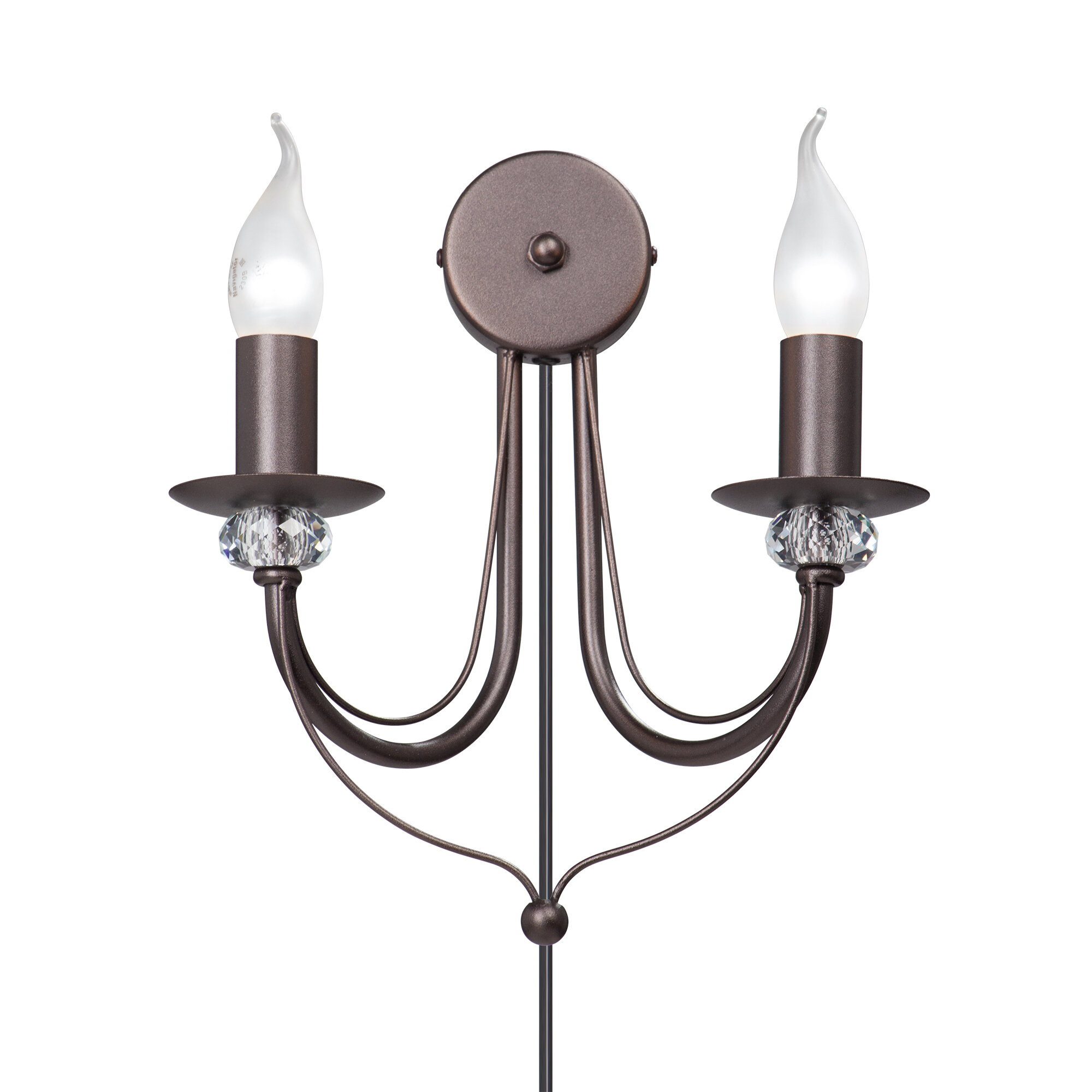 Бра настенный светильник Vitaluce V1798-8/2A , 2 лампы 6м2, Е14, 60Вт, цвет коричневый.