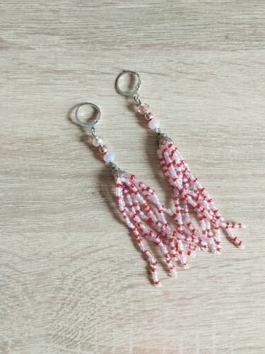 Серьги, бисер, стекло