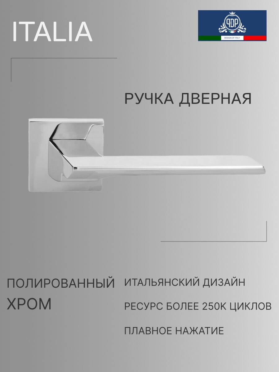 Дверная ручка PDP Italia 206.01 Полированный хром