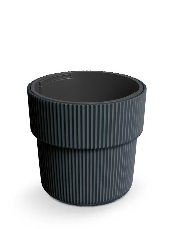 Кашпо для цветов со вставкой Prosperplast Milly, антрацит, d- 29,9 см, h-28,5 см, 14 л.