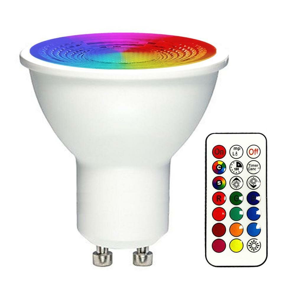RGBW GU10 Светодиодный цвет смены точечного света 2 Режим освещения 3W RGB светодиодная лампа с дистанционным управляющим