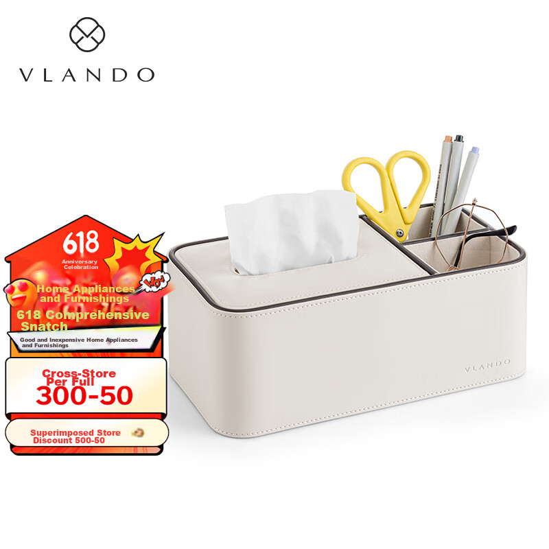 Weilanduo Cream-Style Tissue Box, Creative High-End Luxury Tissue Dispenser, Home Living Room Coffee Table Organizer Storage Box