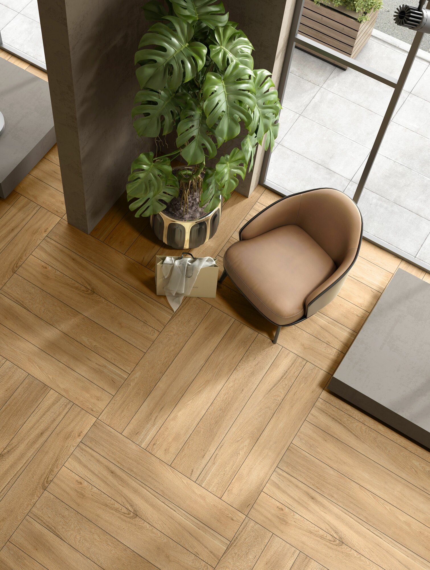 Керамогранит ENNFACE 20 х 120 см, Oakland Ginger, матовый с рельефом, 1,20 м2 в упаковке (5 шт.)