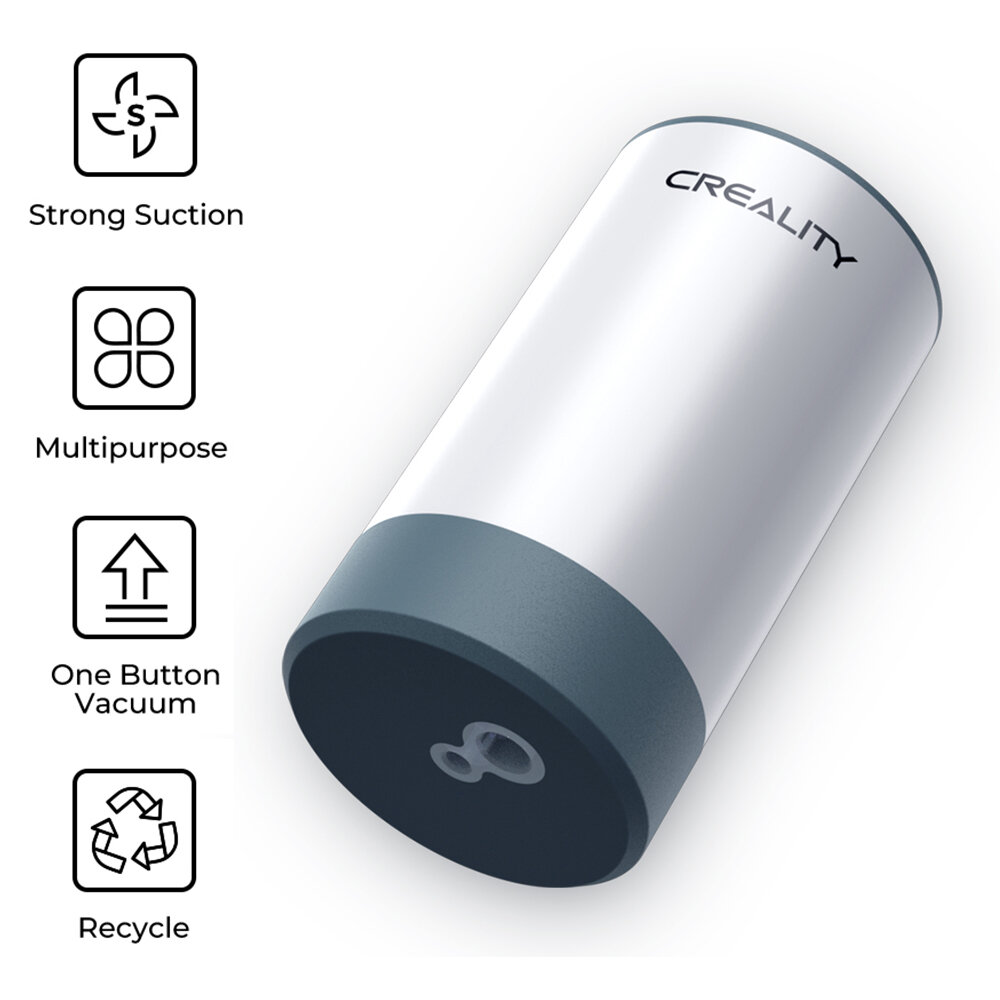 Creality 3D Printer Filament Electric Pump and Compression Storage Bag Vacuum Sealing Dry Bags for PLA ABS Nylon Wood TPU Safekeeping Humidity Resistant 8PCS Reusable Pouch 40 x 40cm with Clip & Desicant