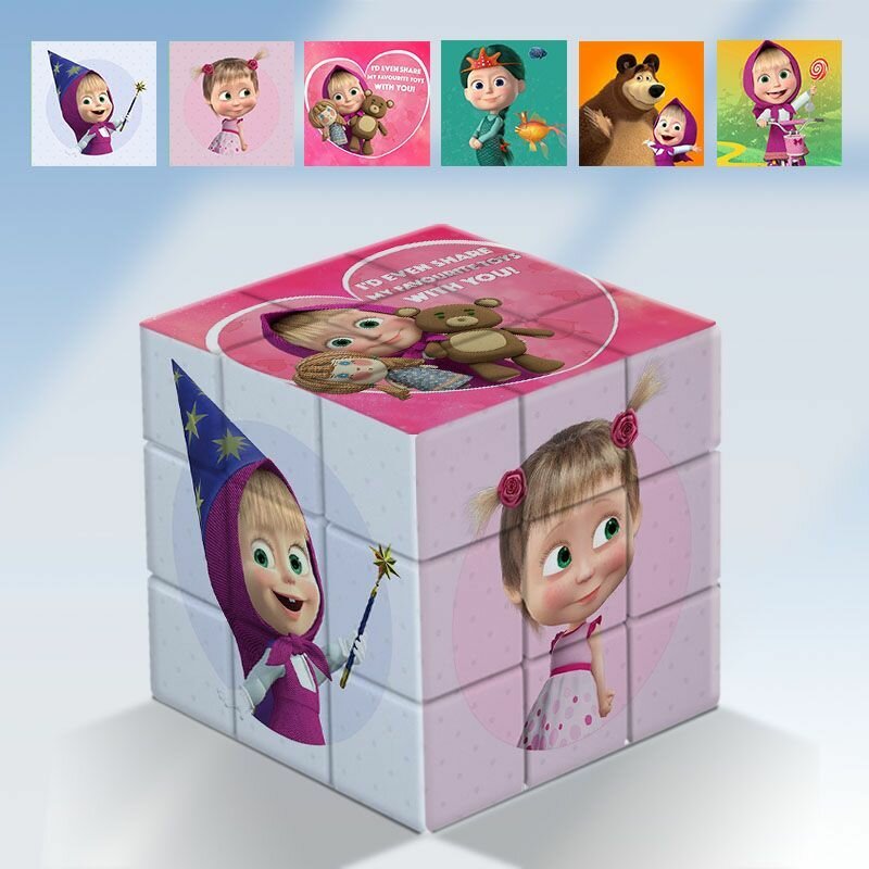 Кубик Рубика 3х3 "Маша и Медведь", детский развивающий пазл-головоломка, антистресс игрушка для мальчиков и девочек, подарок