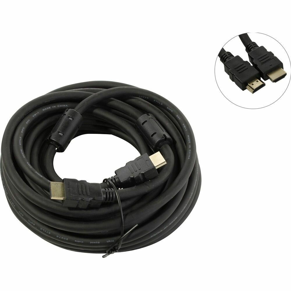 EXEGATE кабели EX287726RUS Кабель HDMI EX - CC - HDMI2 - 10.0F 19M 19M, v2.0, 10м, 4K UHD, Ethernet, ферритовые кольца, позолоченные контакты