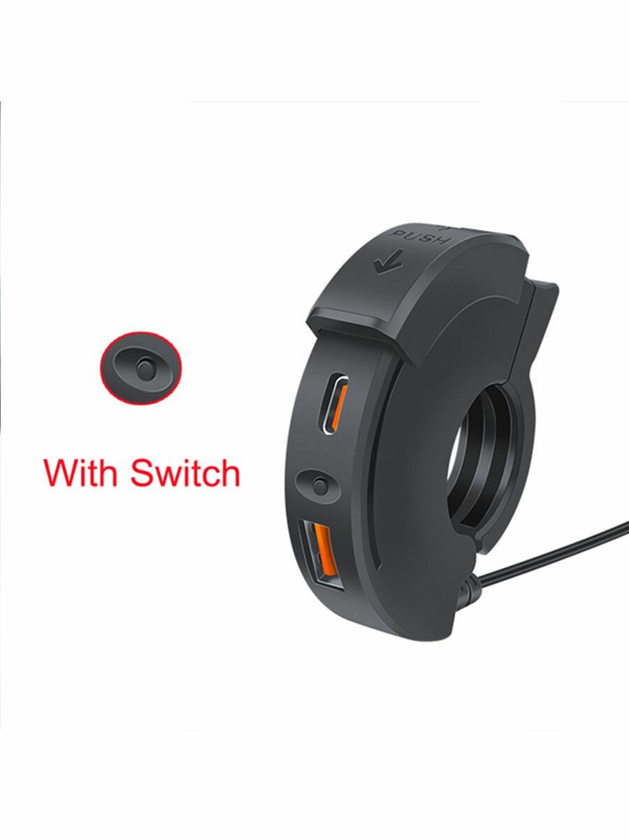 Зарядное устройство QC3.0 с USB-C для мотоцикла и велосипеда, водонепроницаемый кронштейн для крепления на руль, подходит для телефона