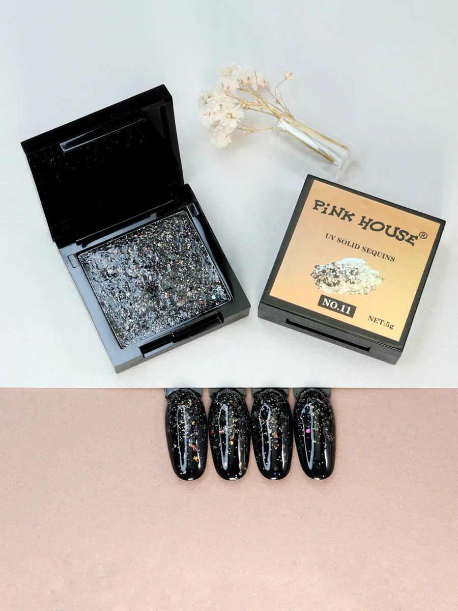 Гель-блестки палетка для ногтей