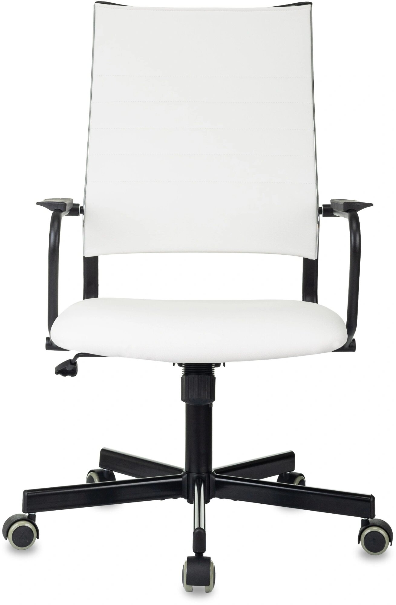 Кресло руководителя Бюрократ CH BALANCE белый экокожа крестов. металл черный