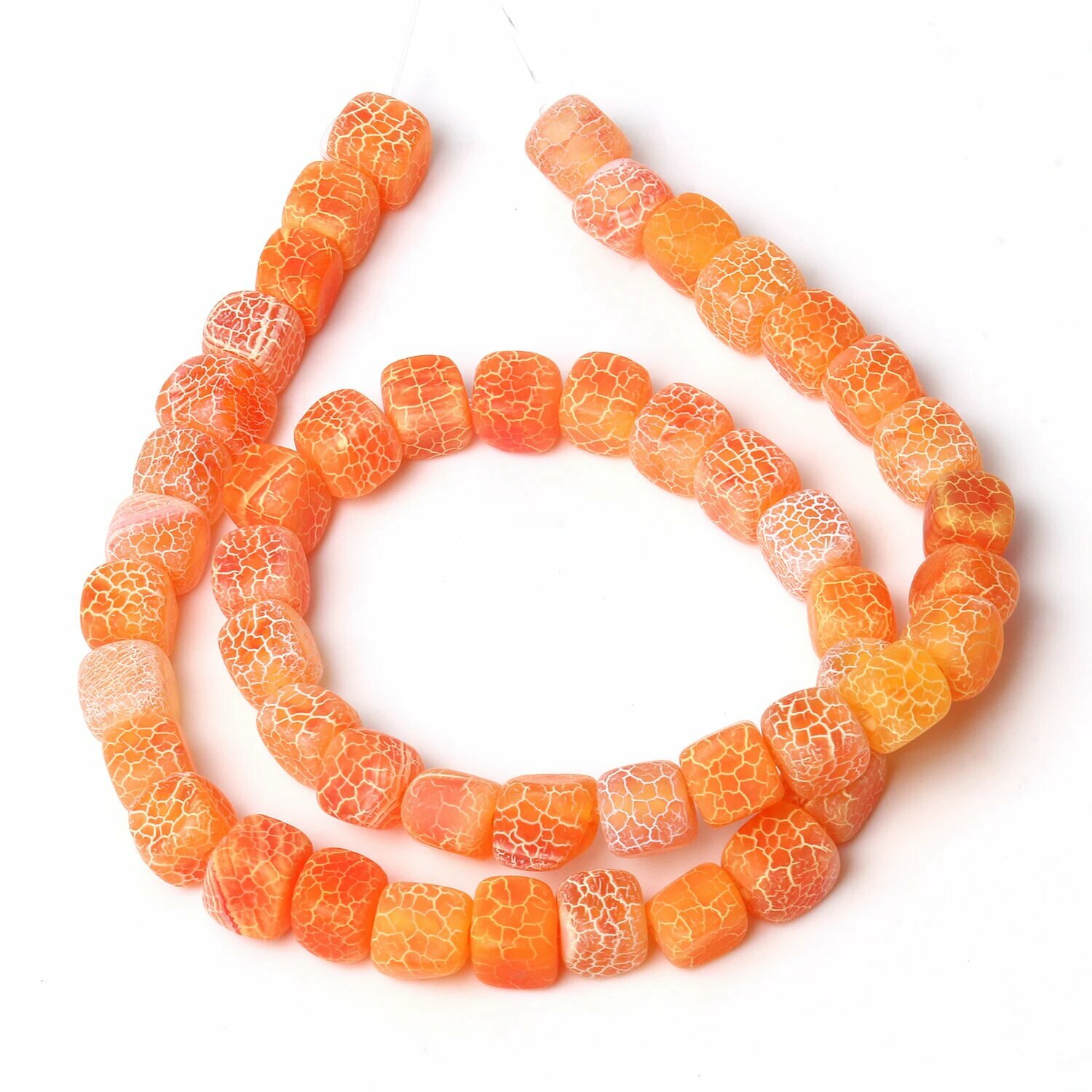 Бусины оранжевые из агата "frost agate 2" 8 мм