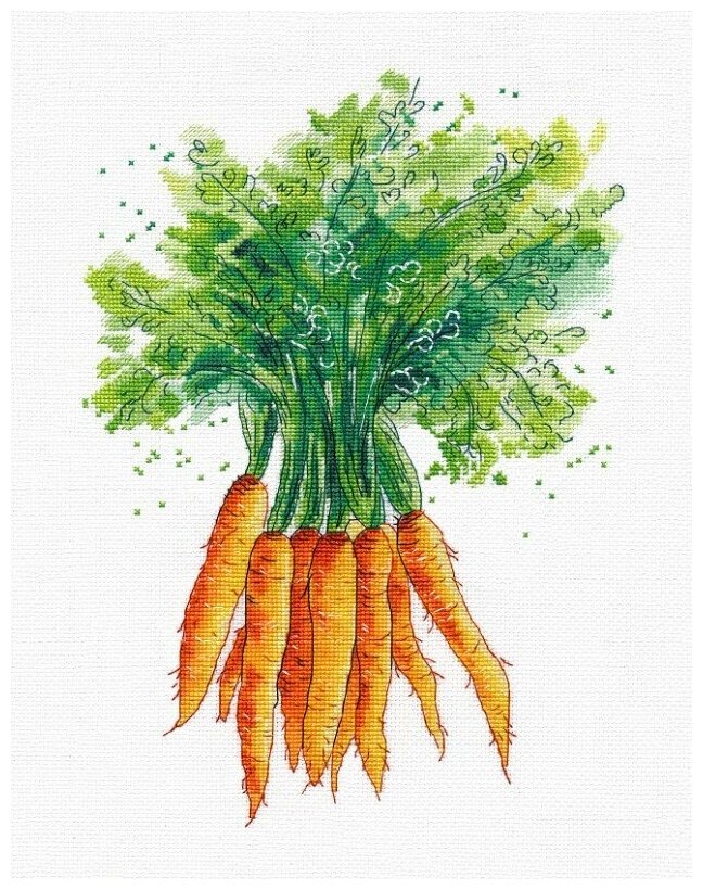 Набор для вышивания Овен #1486 Морковь, Счетный крест, 20 х 29 см