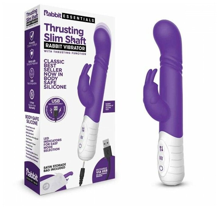 Массажер для G-точки Slim Shaft thrusting G-spot Rabbit, фиолетовый