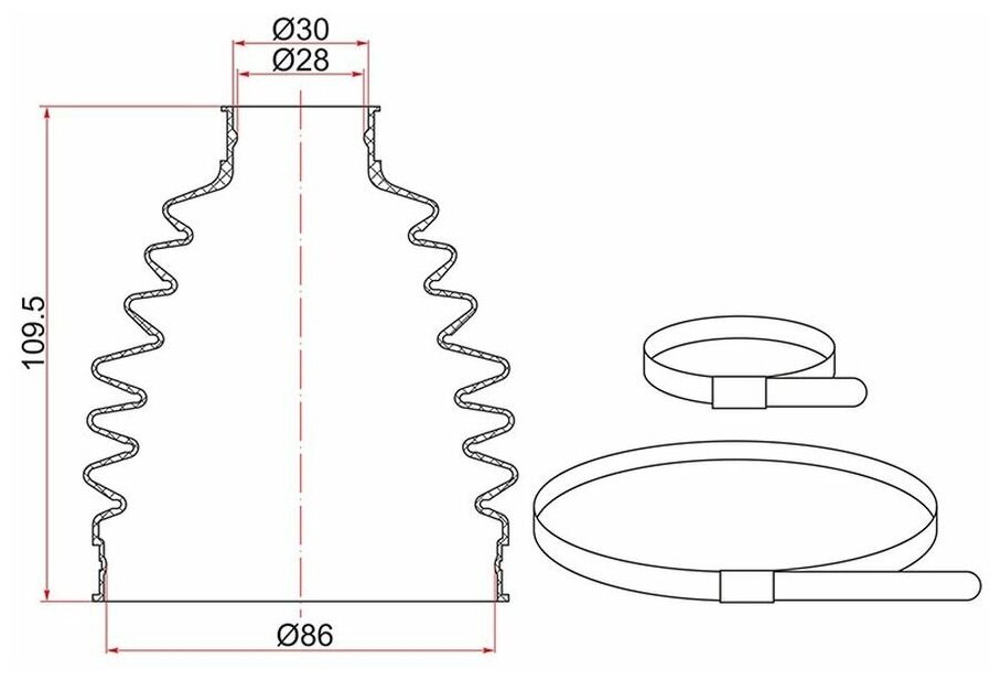 Пыльник шруса наружный FR NISSAN X-TRAIL T31 QR25DE/MR20DE/MITSUBISHI OUTLANDER 12- (2 хомута. термо Sat арт. BKFD-010