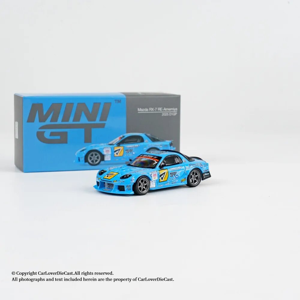 MINIGT 1:64 MAZDA RX-7 RE-Amemiya 2025 D1GP MGT01195-CH отлитая под давлением модель гоночного автомобиля Игрушки