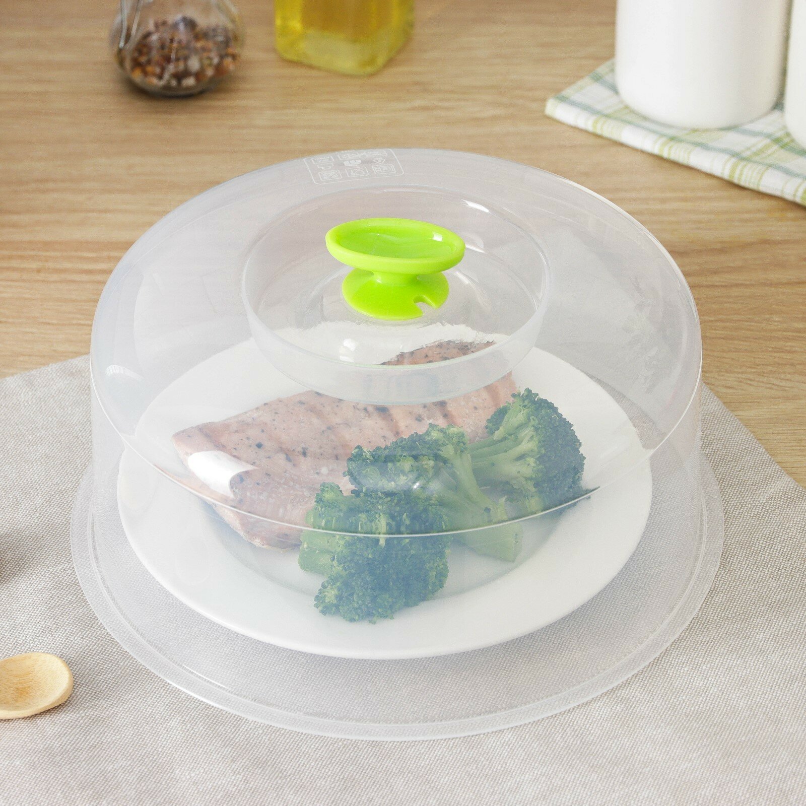 Крышка для СВЧ, d=24.7 см, внутр. d=22.7 см, пластик, микс