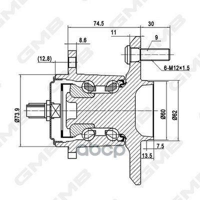 Ступица задняя левая GMB арт. GH34970A