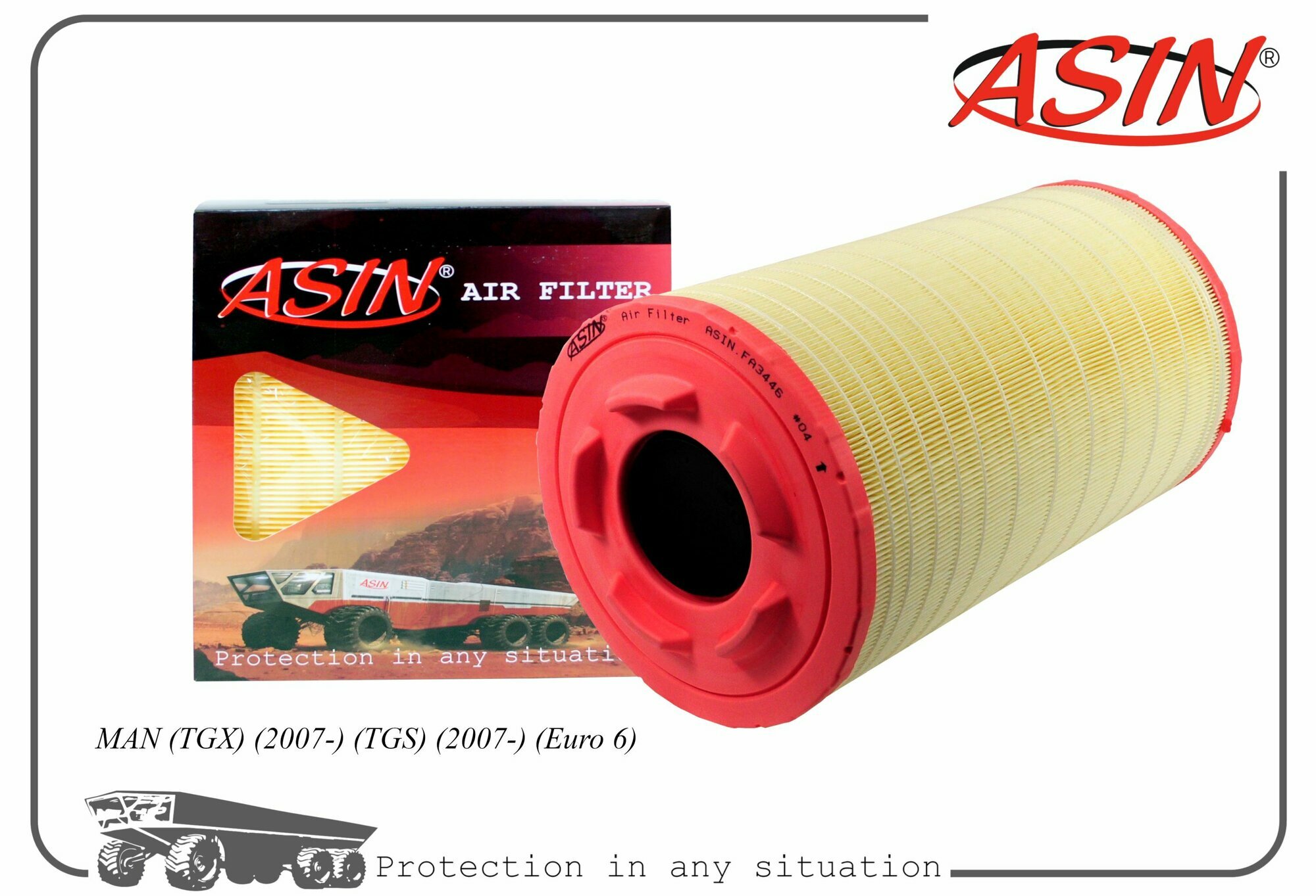 Фильтр воздушный 81.08405-0033 ASIN. FA3446 для MAN TGX 2007- TGS 2007- Euro 6