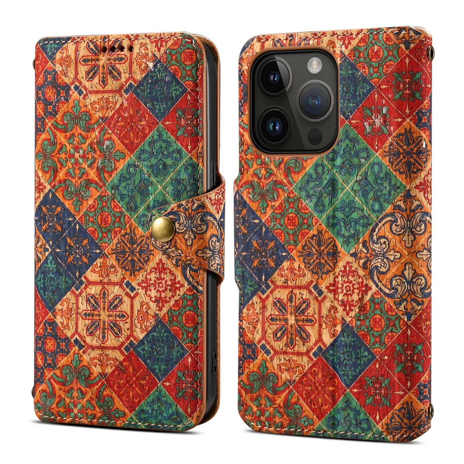 Чехол-раскладушка Suteni 534, для iPhone 15 Plus, защита от падения, PU + TPU, цвет зима