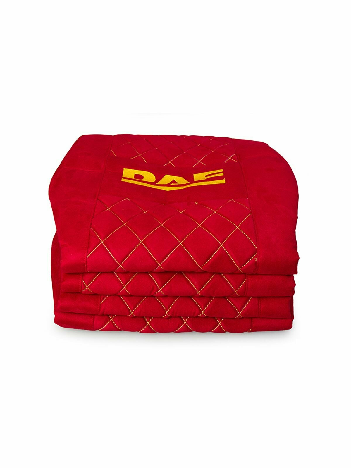 Чехлы на сиденья для грузовиков для DAF 105 после 2012г. (2 ремня; 2 высоких сиденья). Ткань Alicante. Вышивка. Сделано в России. (18705)