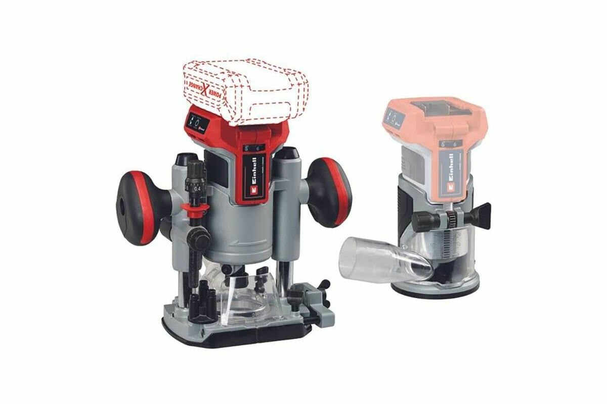 Аккумуляторный фрезер Einhell PXC TP-RO 18 Set Li BL,18В,10-30 т/мин, цанга 6/8 мм, 2 станины, без АКК 4350410
