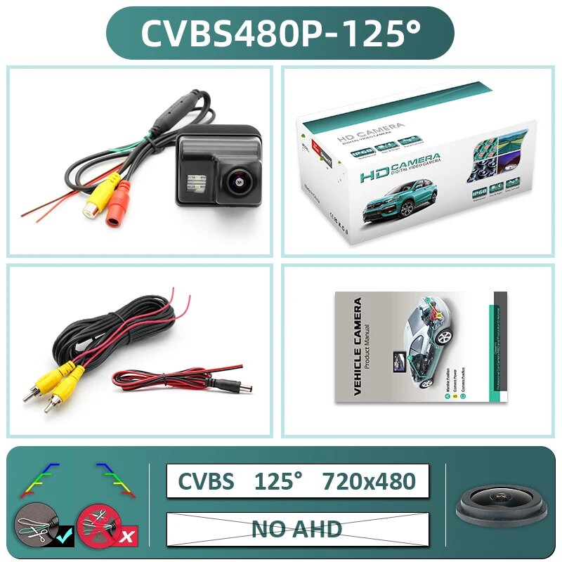 CVBS480P-125deg камера заднего вида 125°